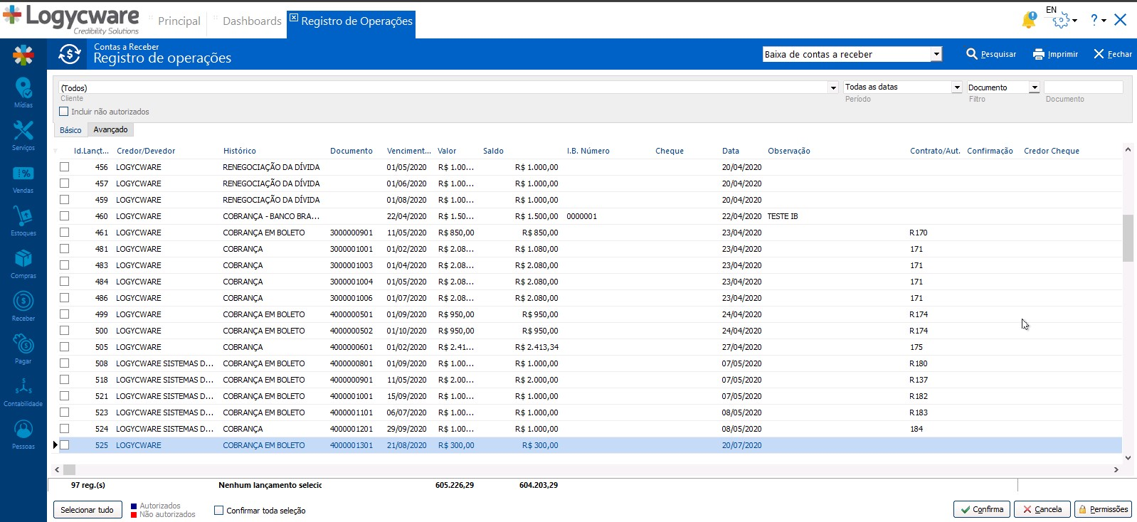 Registro de Operações | LogycDocs